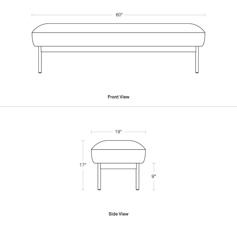 Puff Puff Polyester Upholstered Bench