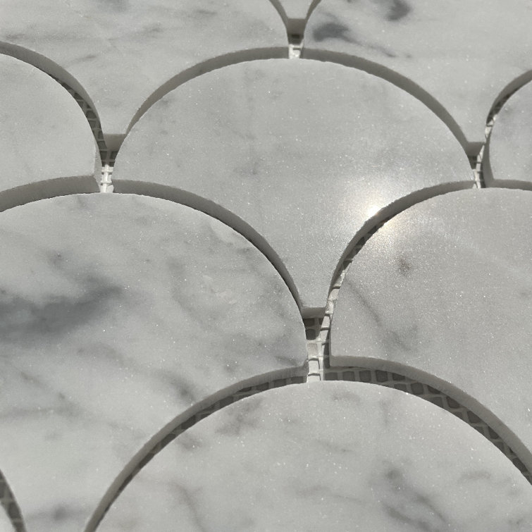 Save 48% • 9" x 10" Marble Fish Scale Mosaic Wall & Floor Tile