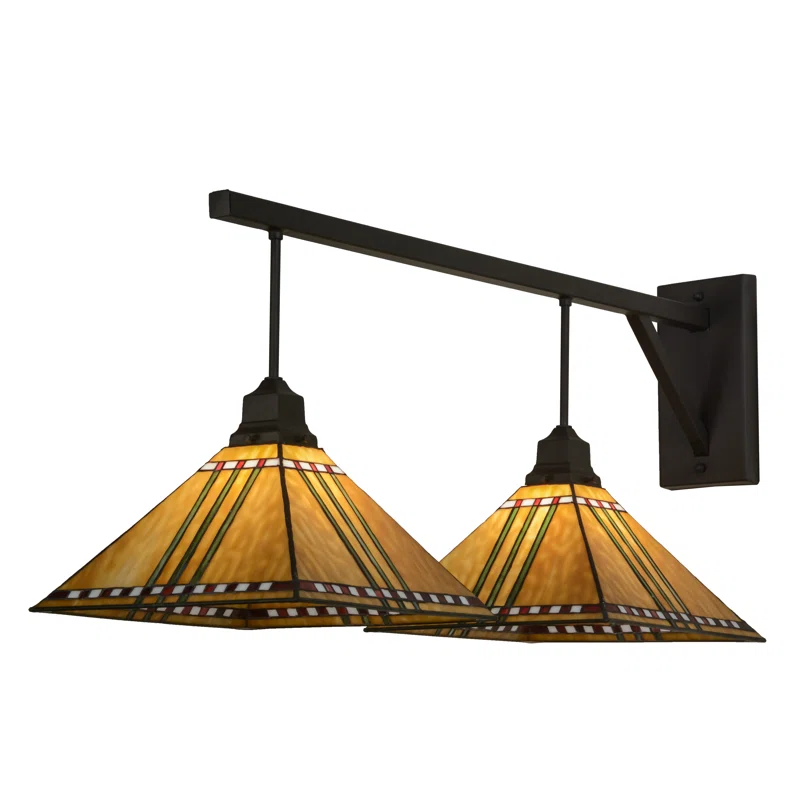 Save $341 • Prairie Corn 18" Bronze Wall Sconce with Art Glass Shade