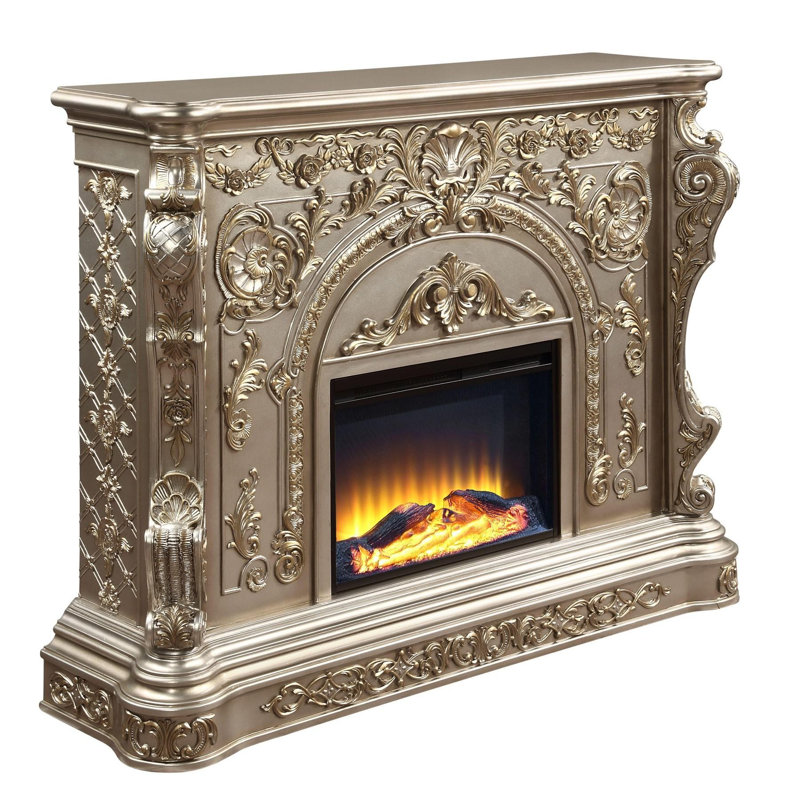 INLE FIREPLACE Antique Silver & Gold Finish | Wayfair