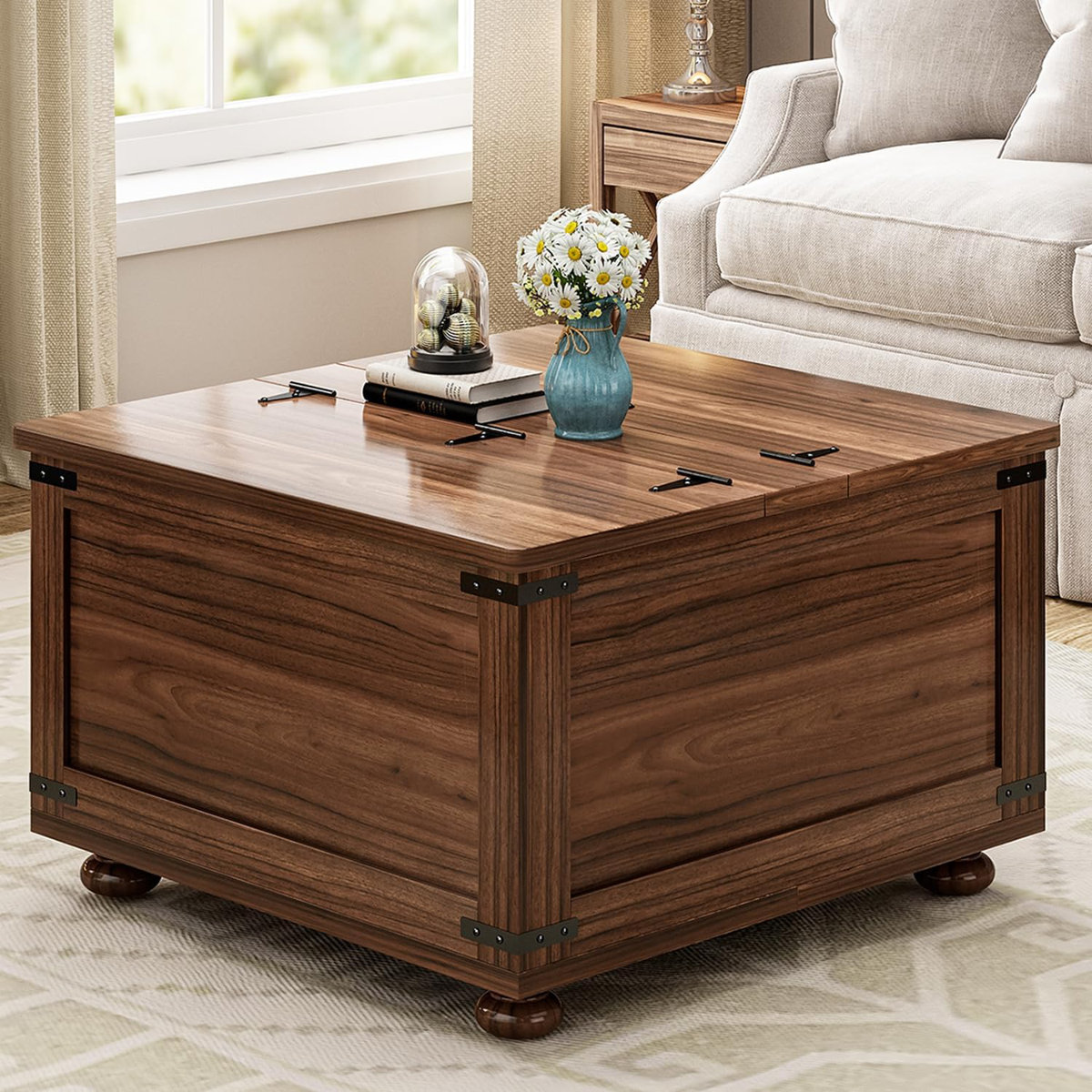 Gracie Oaks Paccione Single Coffee Table,Farmhouse Coffee Table with ...
