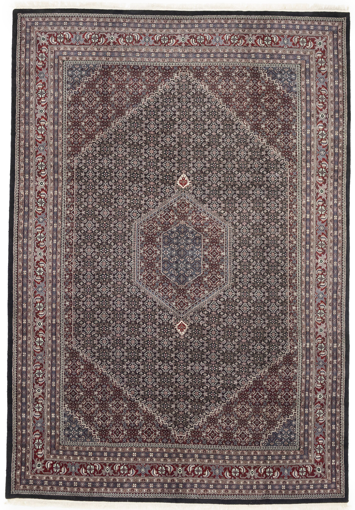 ADMINRUGS Black Tribal 10X14 Indo-Bidjar Oriental Area Rug | Wayfair