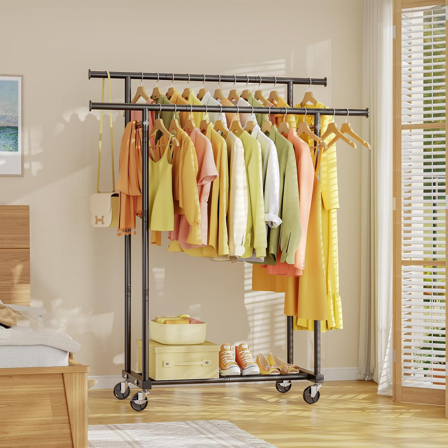 Rebrilliant Double Pole Clothes Hanger | Wayfair