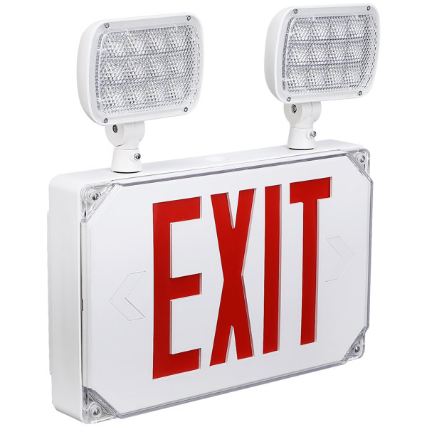 LEONLITE LED Exit Sign Weatherproof Battery Backup Emergency Light with ...