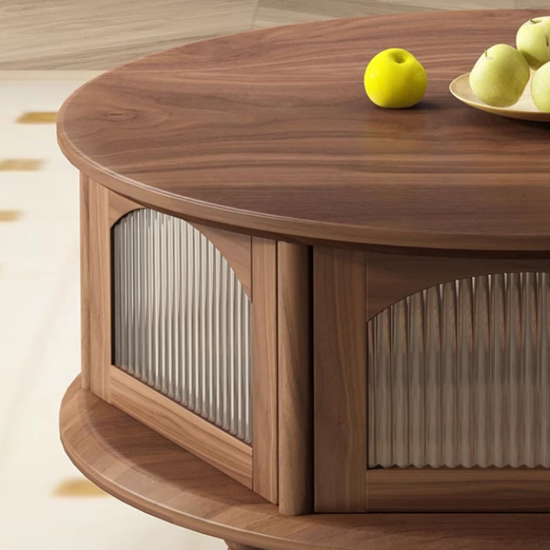 EXCEEB Solid Wood Round Coffee Table Solid Wood Coffee Table | Wayfair