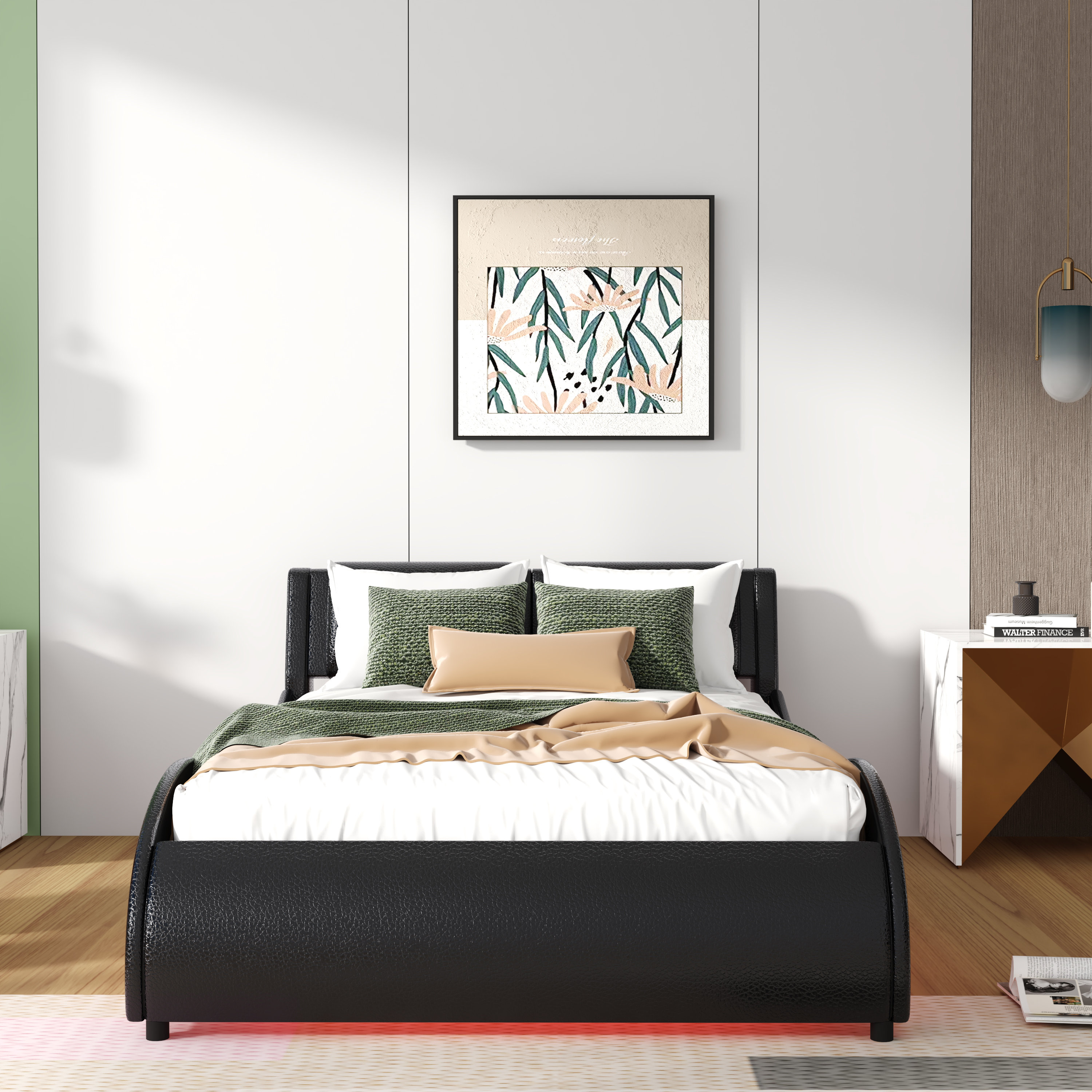 Ivy Bronx Hubart Vegan Leather Platform Bed | Wayfair