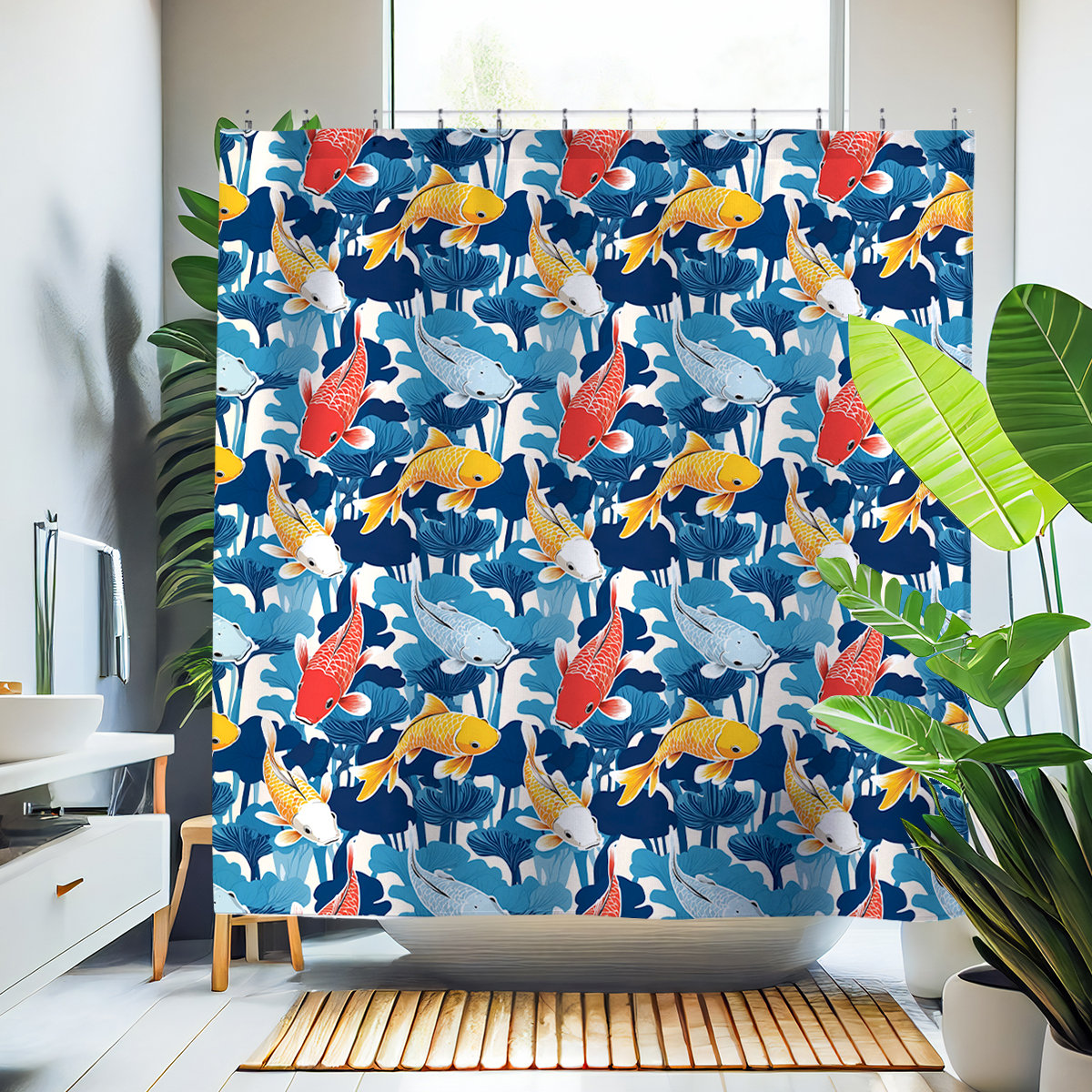 ULLI HOME KoiKoi Koi Fish Shower Curtain - Wayfair Canada