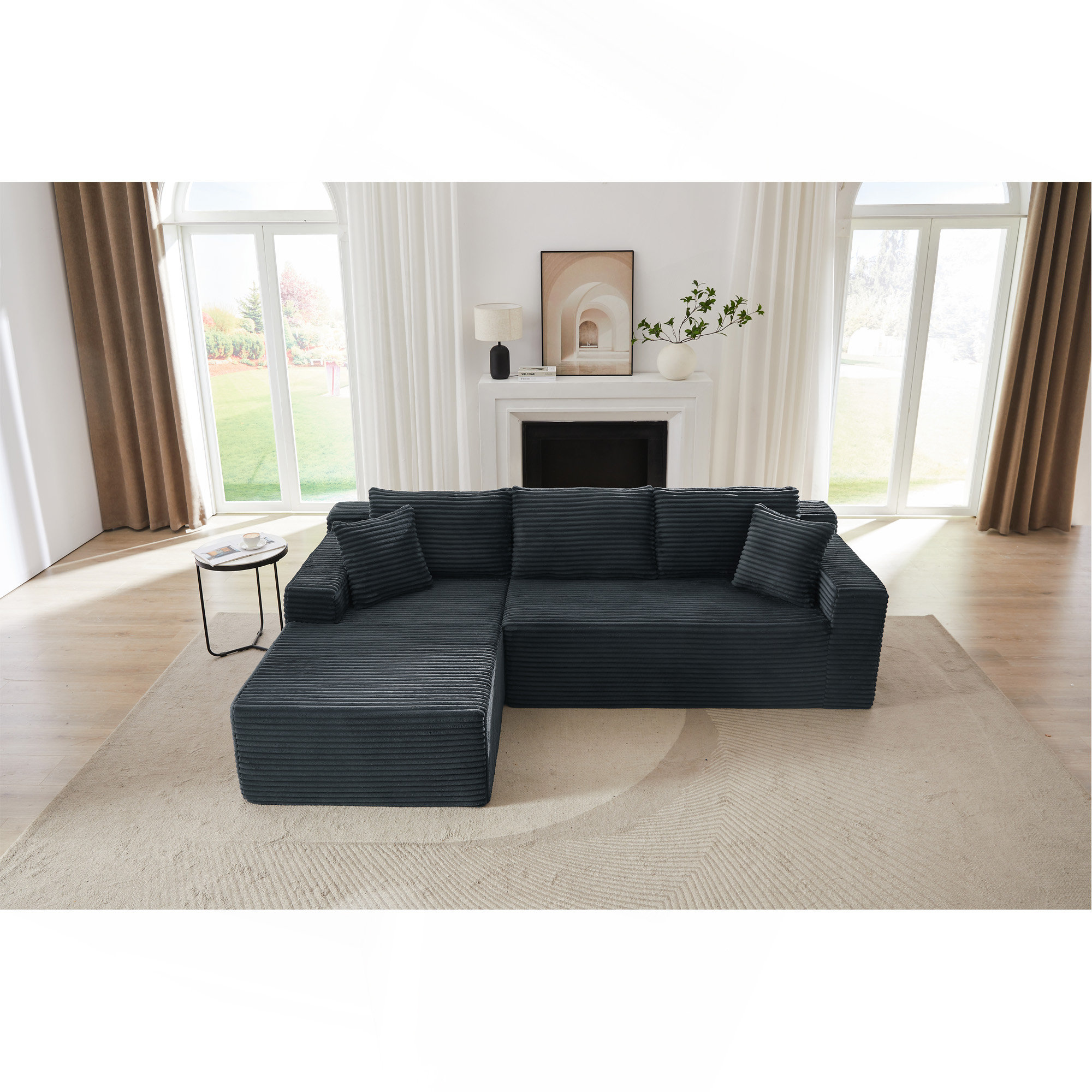 Latitude Run® L-Shaped Cloud Sectional Sofa With Deep Seat,No Assembly ...