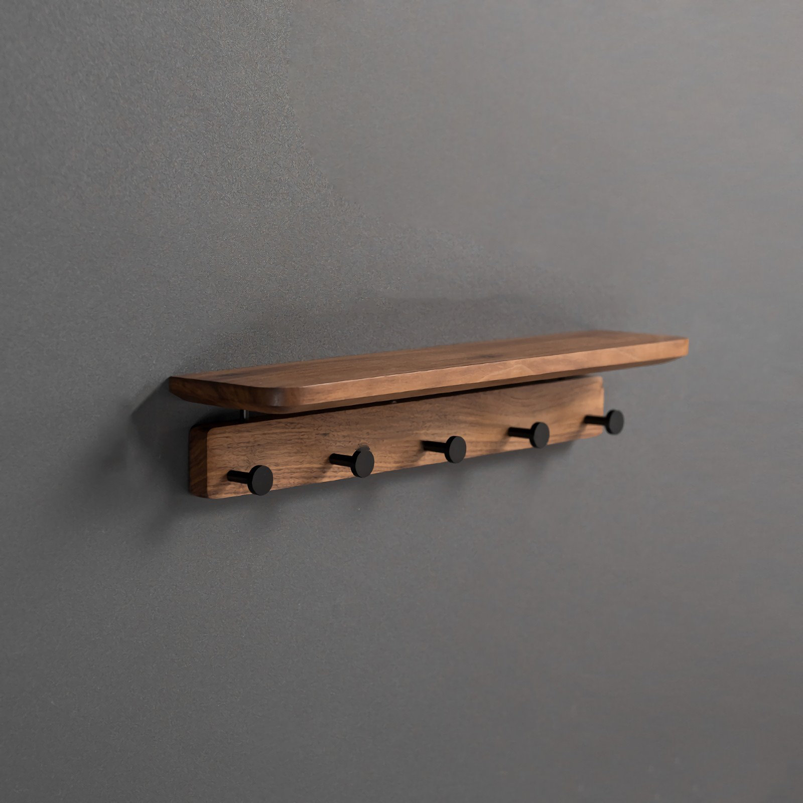 Latitude Run® Storage Rack Hook Solid Wooden Hanging Key Clothes Hat ...