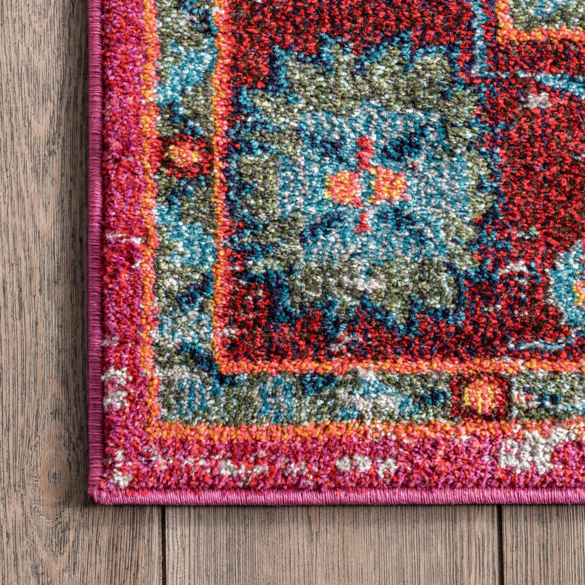 Bungalow Rose Oriental Pink/Blue Area Rug & Reviews | Wayfair