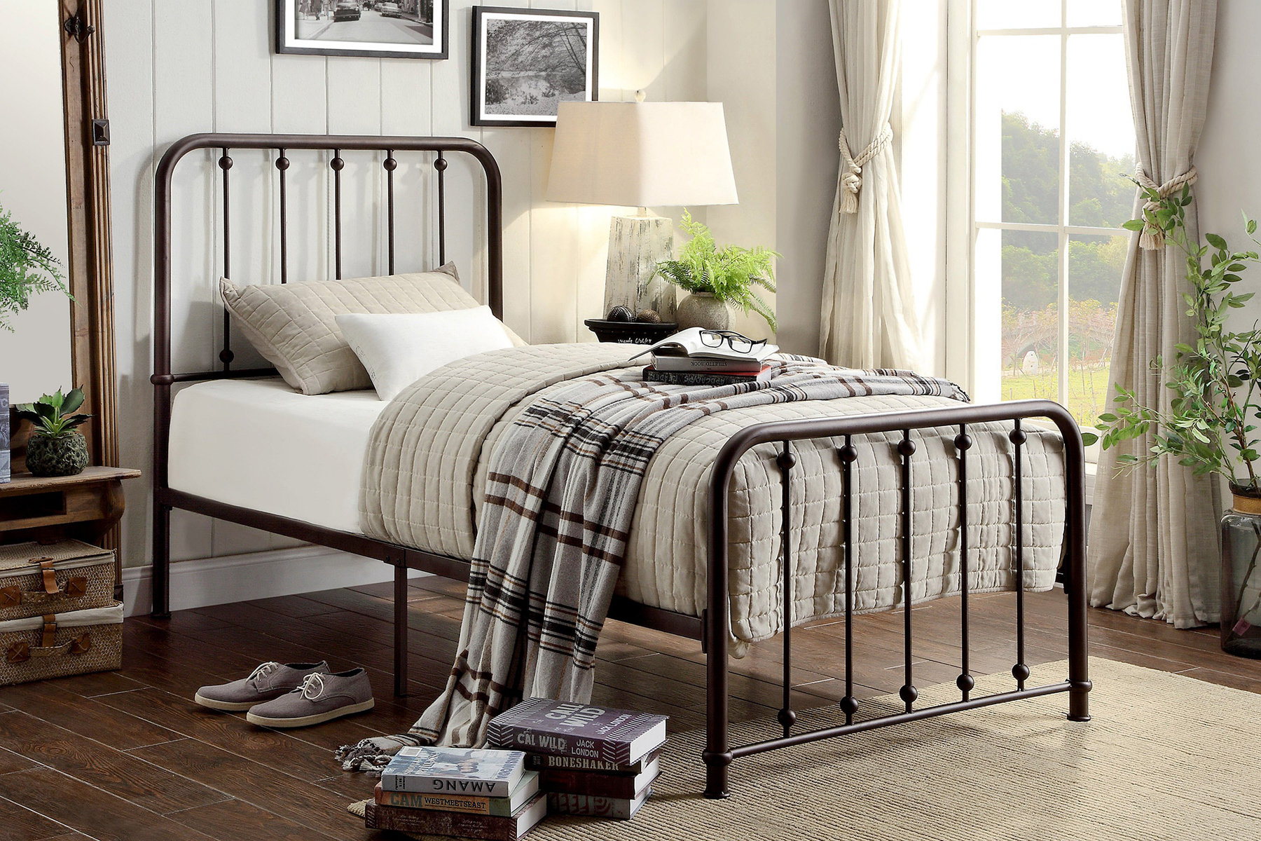 Trent Austin Design Luxurious Metal Frame Bedroom Bed With Exquisite ...
