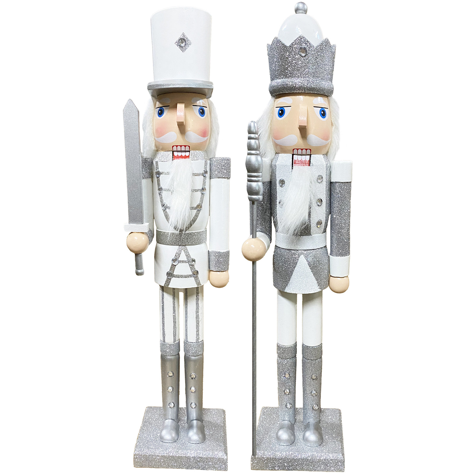 The Holiday Aisle® 24" White And Silver Nutcracker, Set Of 2 - Wayfair ...
