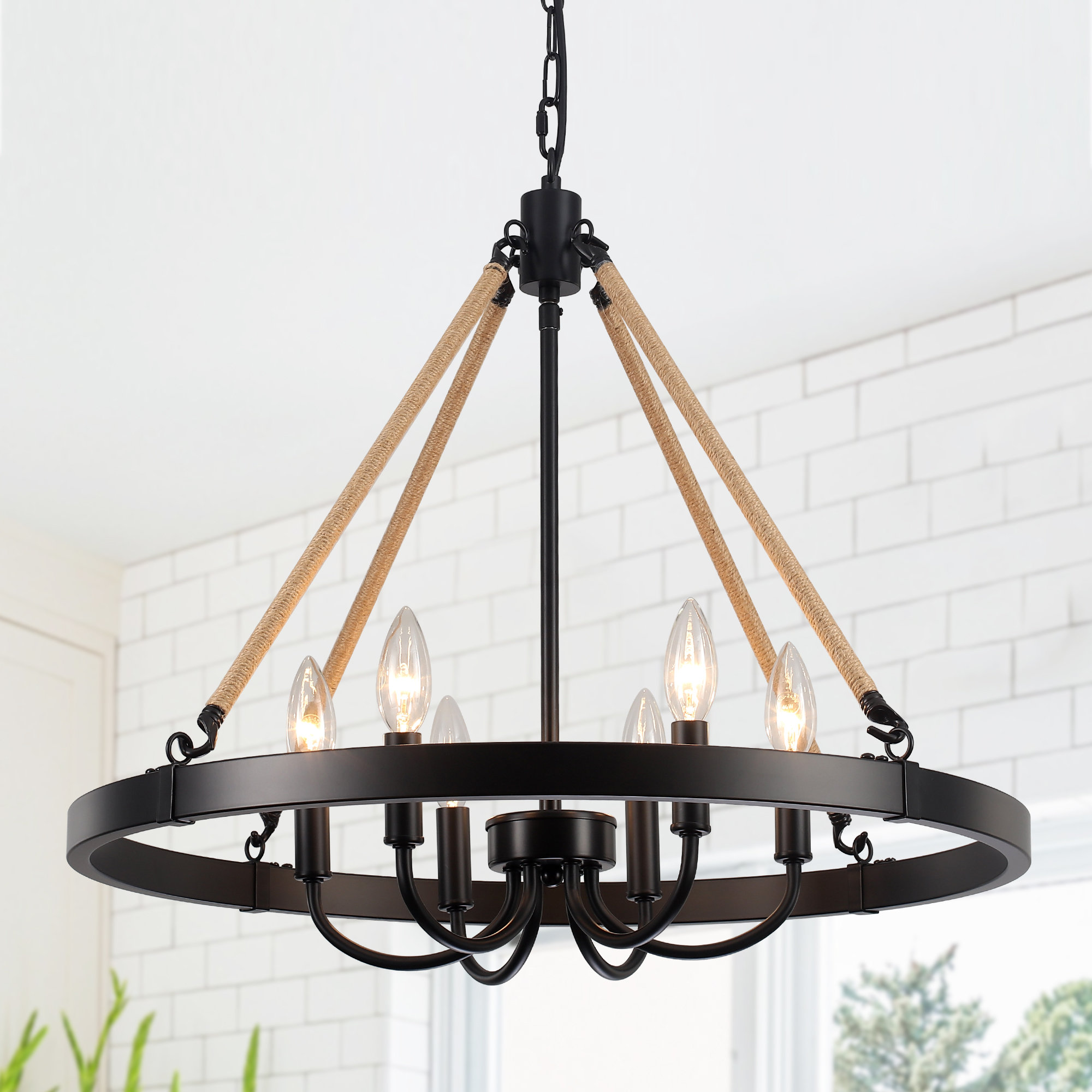 Breakwater Bay 6 - Light 24-Inch Vintage Farmhouse Dimmable Candle ...