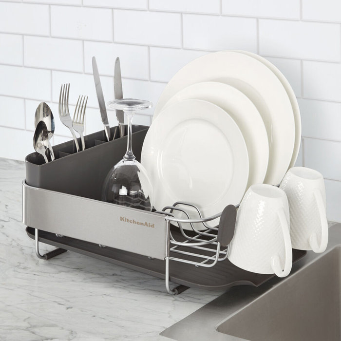 KitchenAid® Compact Stainless Steel Dish Rack, 16.06-Inch & Reviews ...