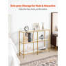17 Stories Modern Glass Console Table With Tempered Glass Top And ...