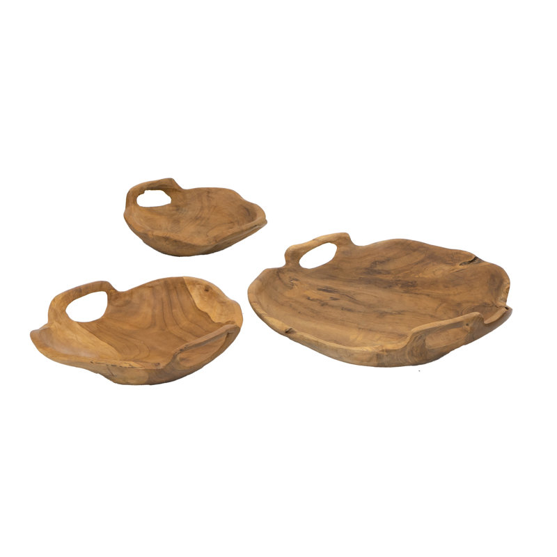 Millwood Pines Arneda Solid Wood Decorative Bowl - Set of 3 | Wayfair
