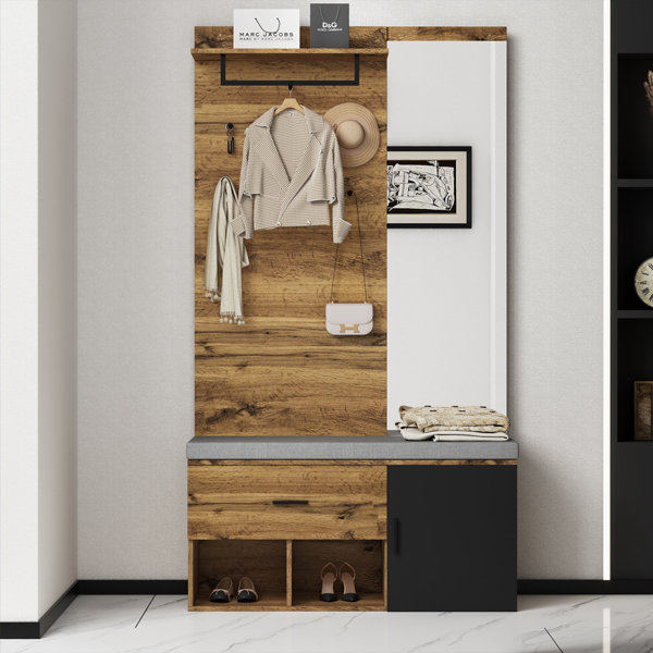 Ebern Designs Risten Garderobe mit Bank und Schuhablage | Wayfair.de