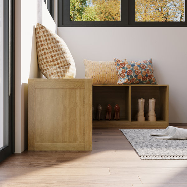 Latitude Run® Corner Shoe Storage Bench | Wayfair