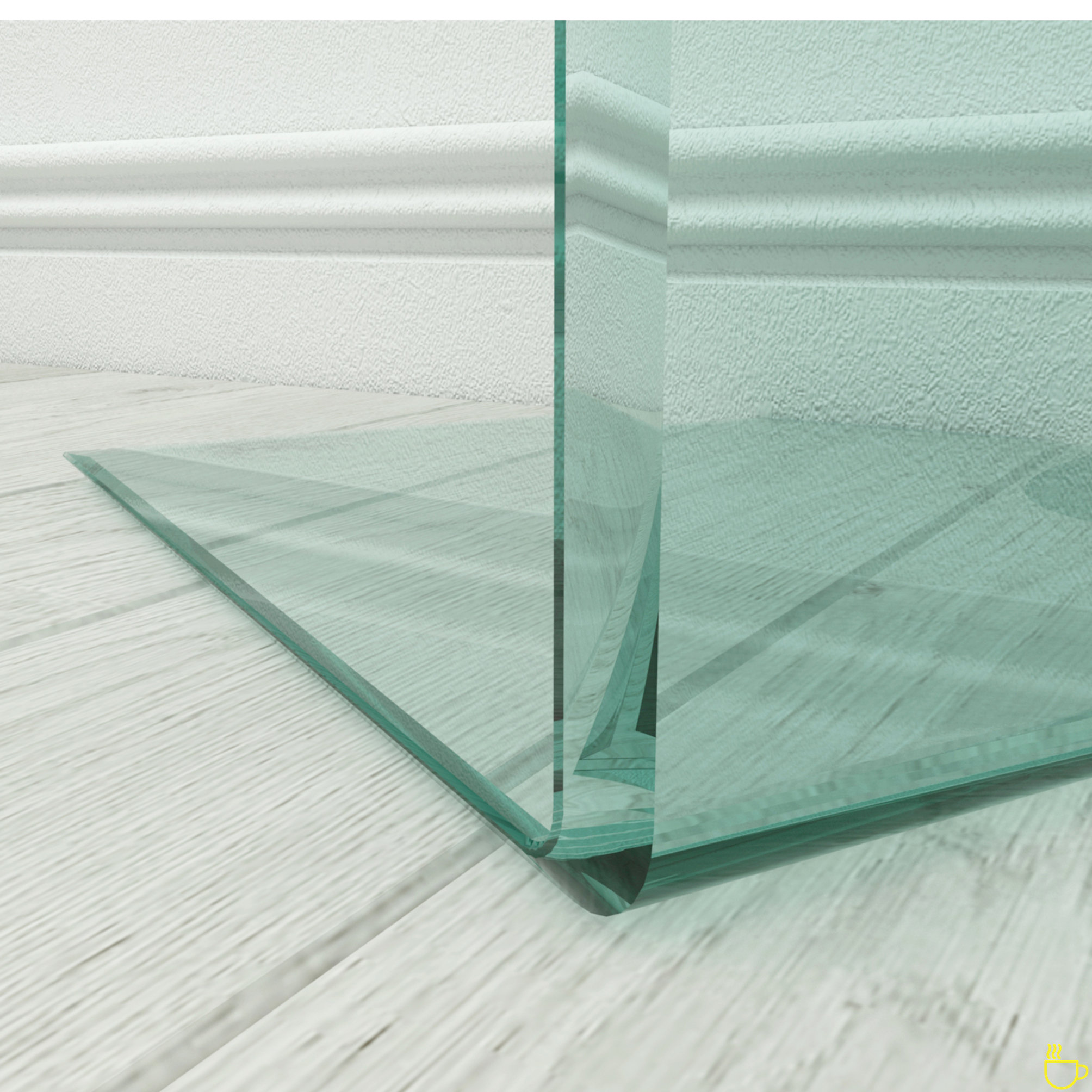 Ivy Bronx Tempered Glass Coffee Table Clear End Table Transparent Side ...