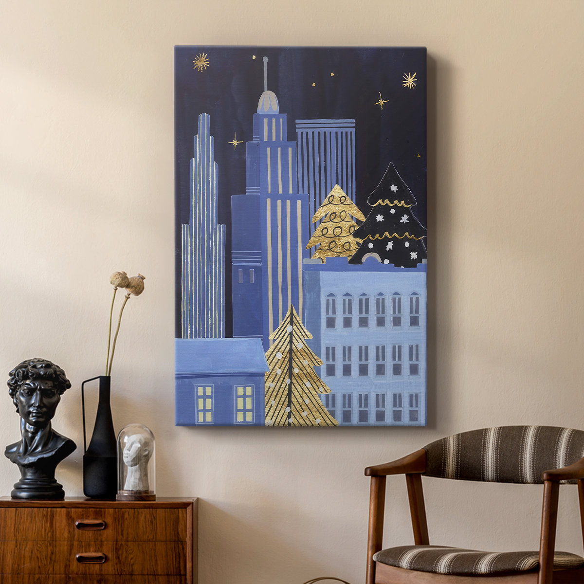 Alcott Hill Holiday Night Collection B -Custom Wrapped Gallery Cavas ...