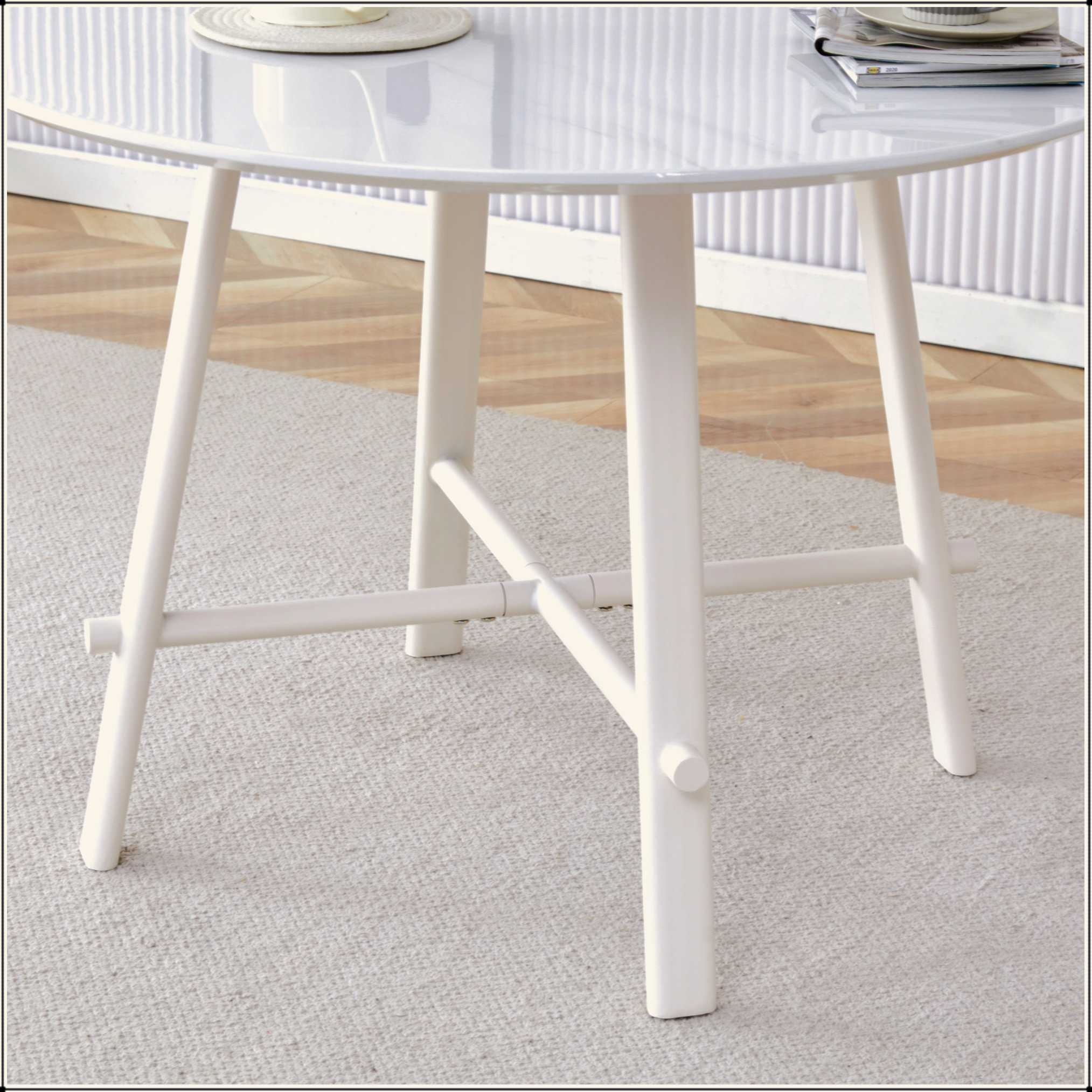 Wrought Studio™ A Modern Minimalist Circular Dining Table With A 42 ...