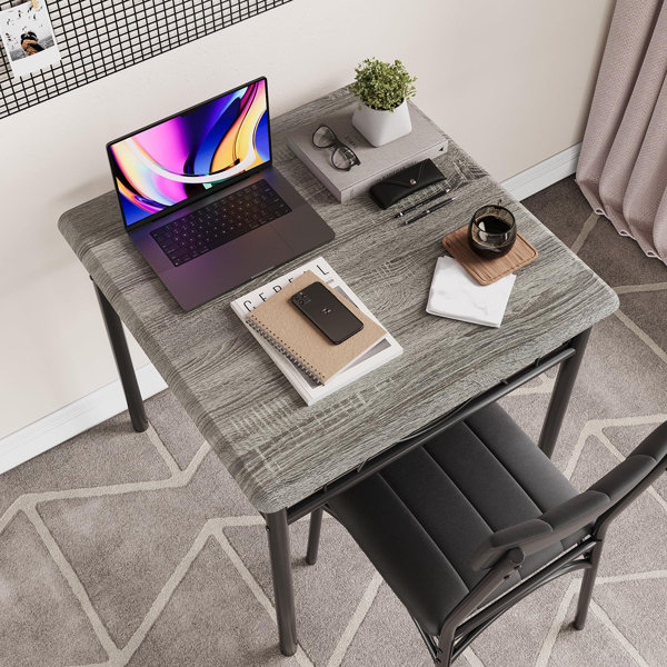 ZACOO Dining Table Set, 3 Pcs Space Saving Kitchen Table With 2 Chairs ...