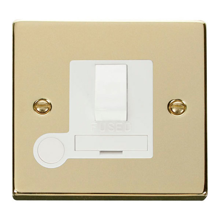 Marlow Home Co. Polished Brass 13A Fused Connection Unit Switched With ...