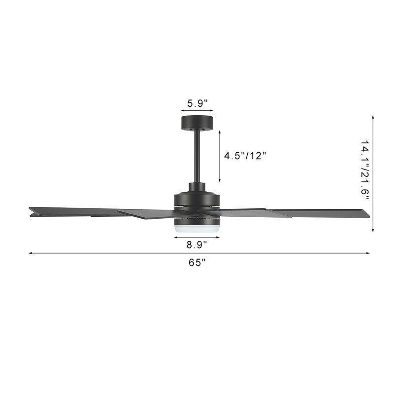 Wade Logan® 65" Babrak 9 - Blade LED Standard Ceiling Fan with Remote ...