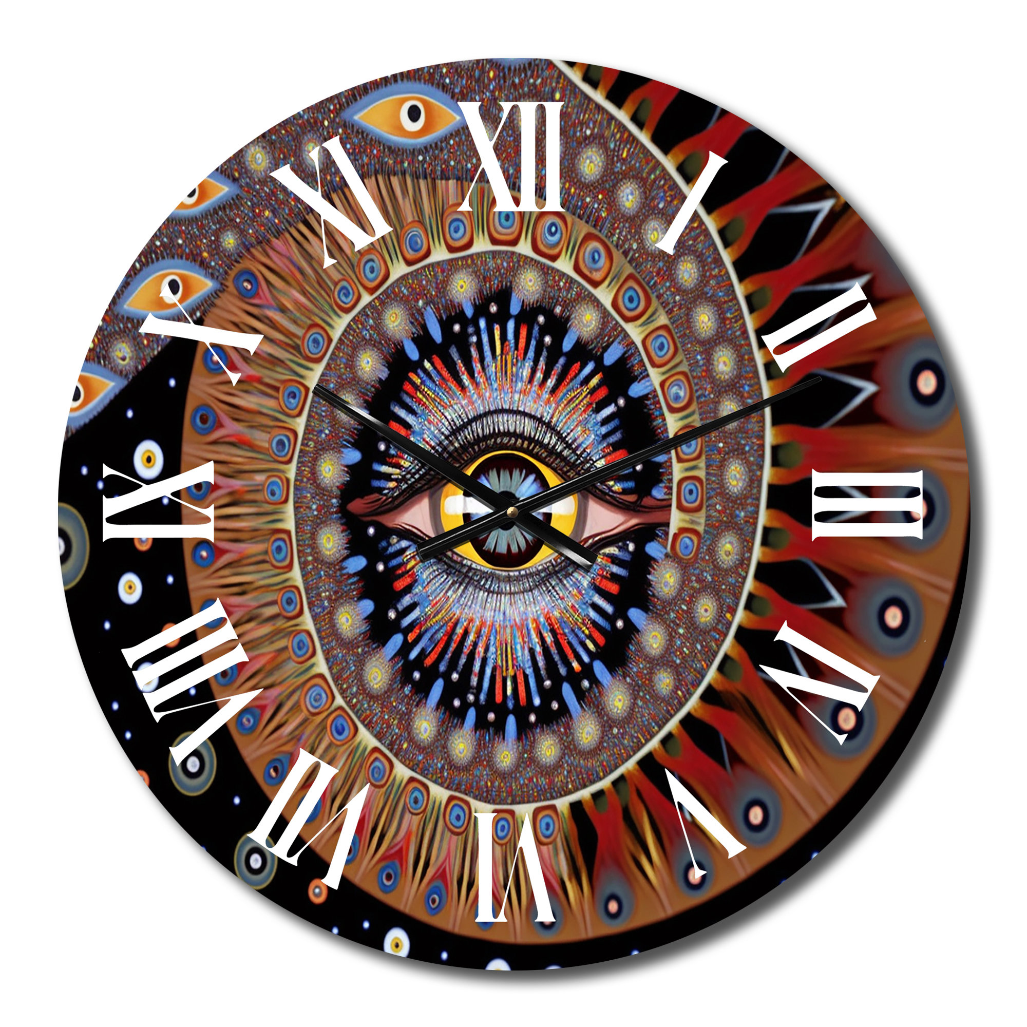 Design Art Sacred Vision Eye Of Consciousness Metal Wall Clock | Wayfair