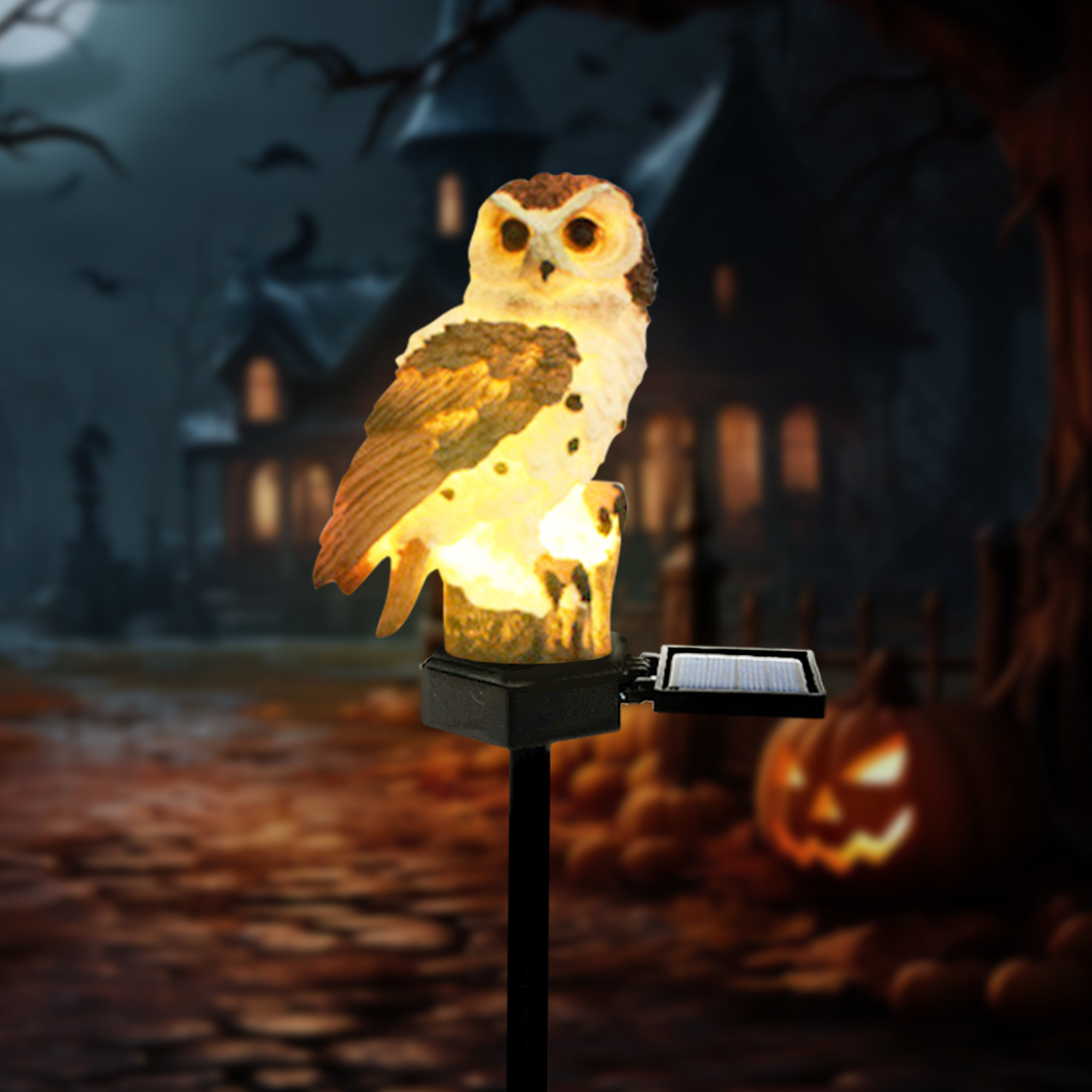 Aptoco Low Voltage LED Solar Owl Lights Waterproof Pathway Christmas ...