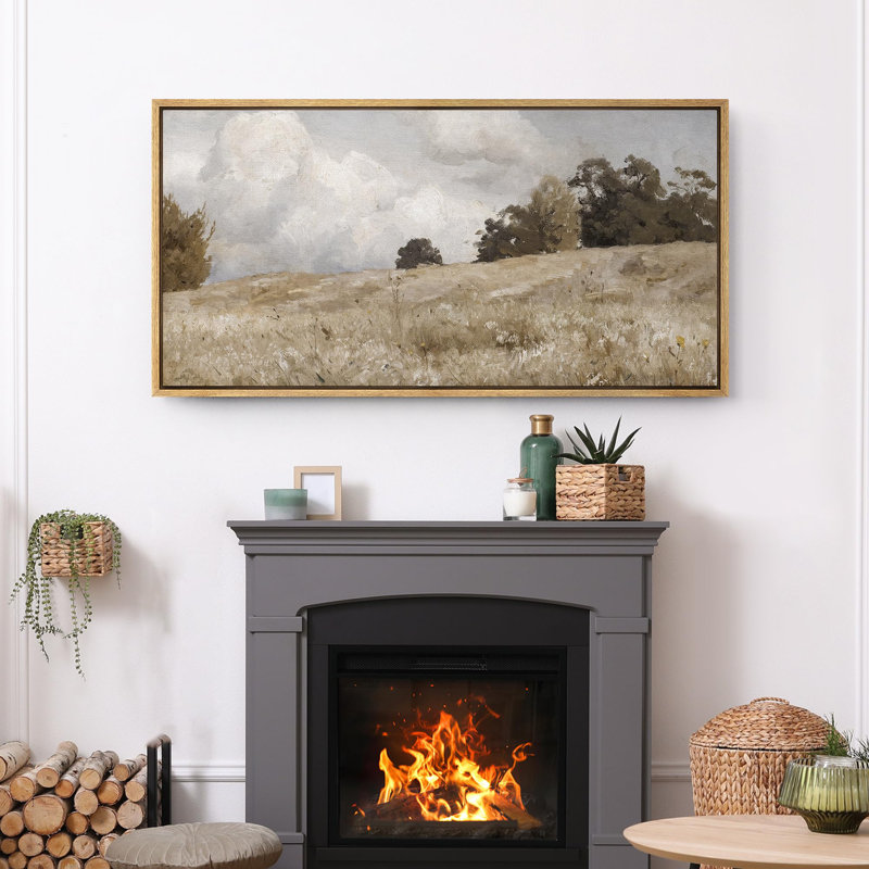 IDEA4WALL Rustic Countryside Clouds Natural Landscape Framed On Canvas ...