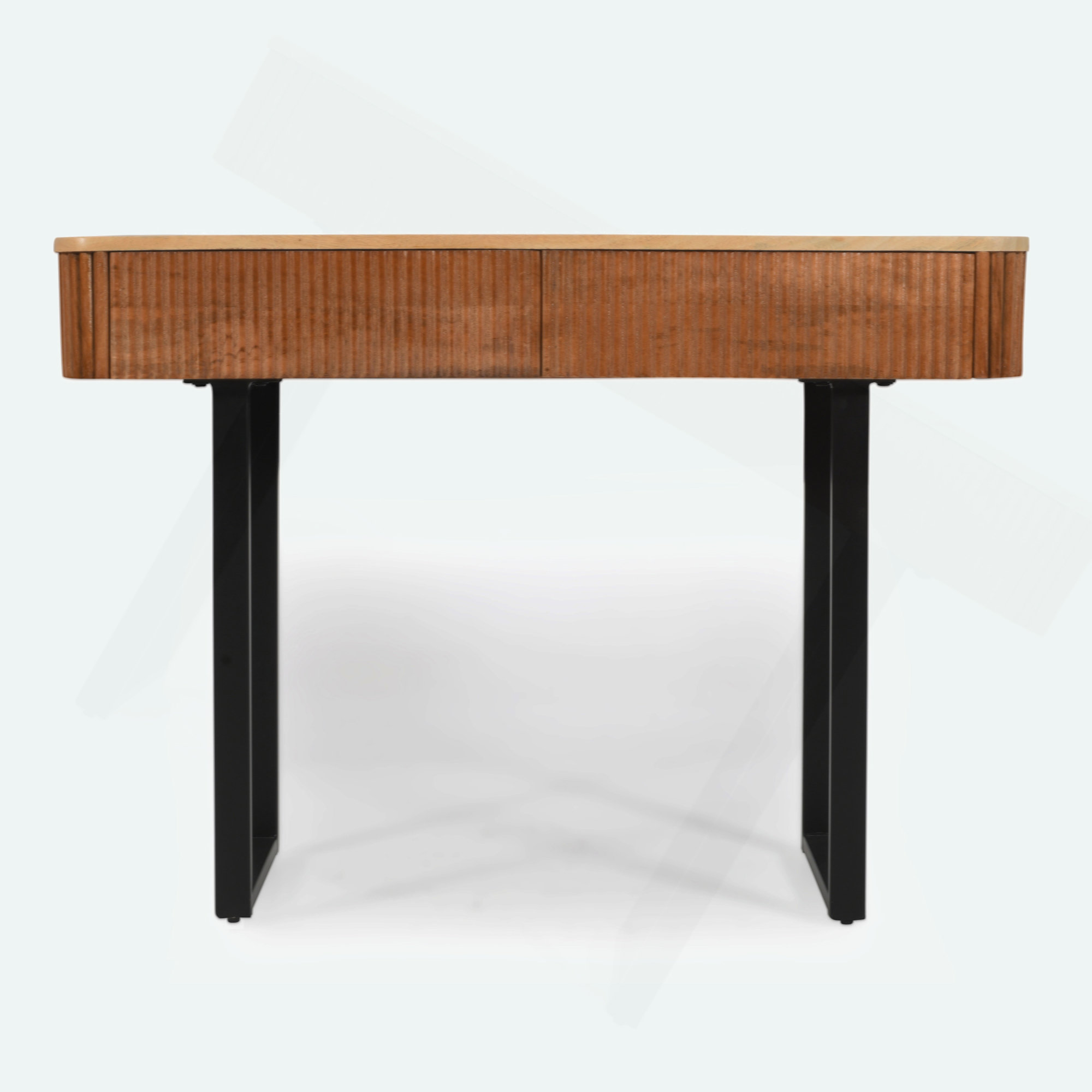 George Oliver Solid Wood Entryway Table With Fluted Design, Retro ...