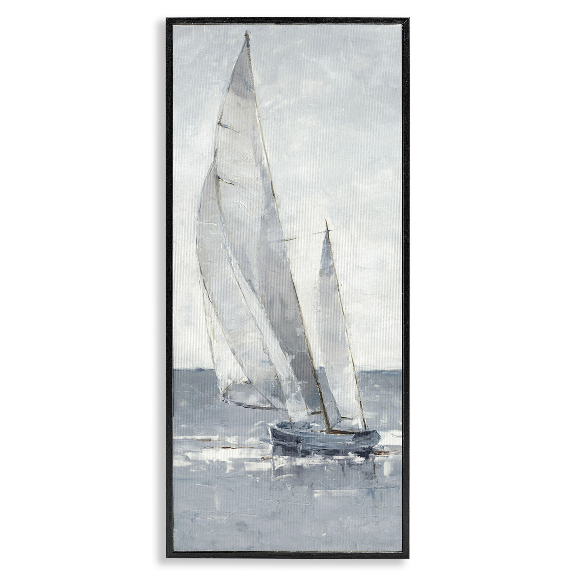 Stupell Industries Au-413-Giclee Grey Sailboat Nautical Abstraction ...