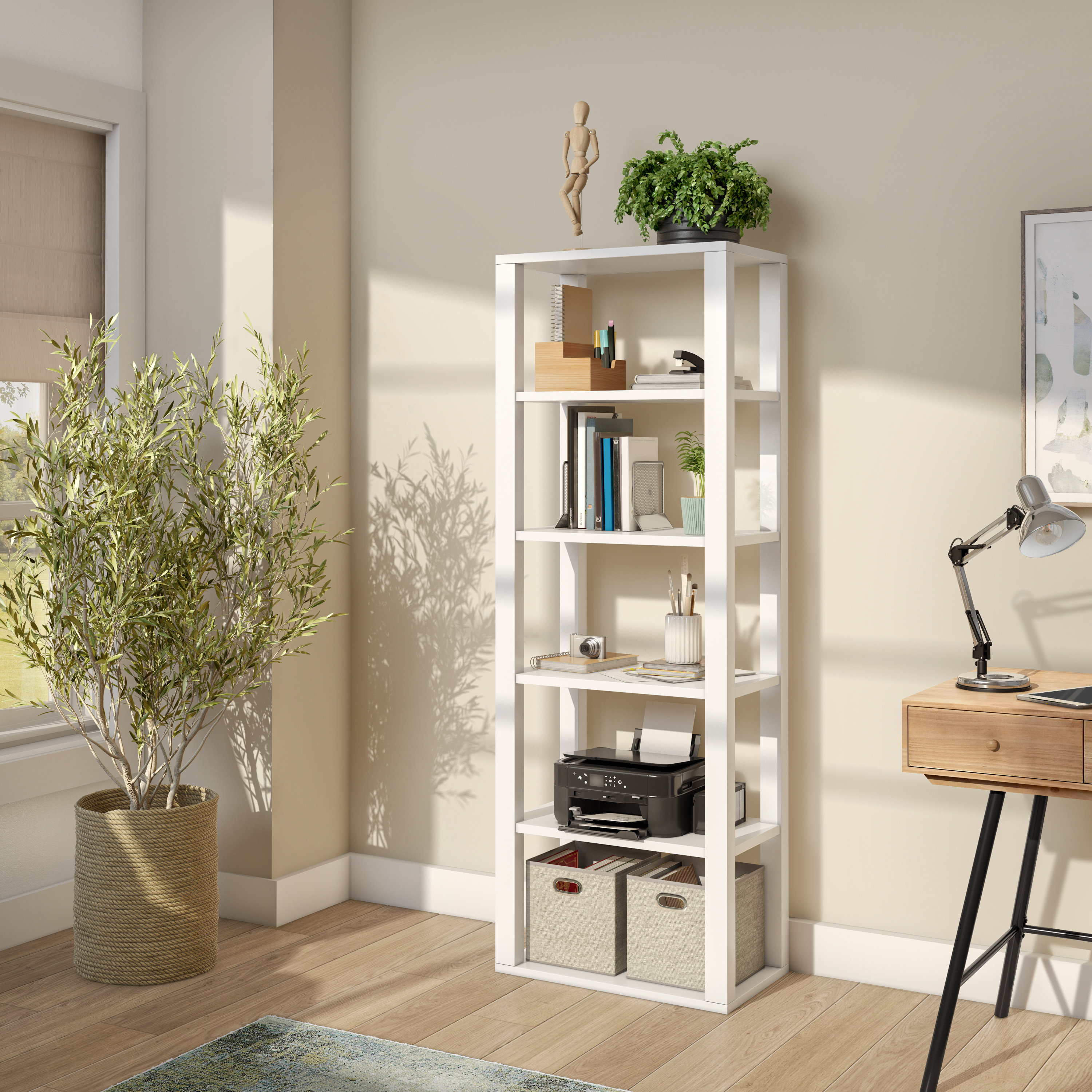 AllModern Carson Shelving Unit in High Gloss White - Wayfair Canada
