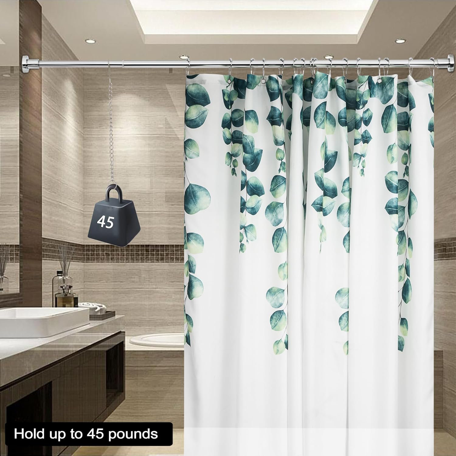 MCKINNON HOME FURNISHINGS, INC. Heavy Duty Shower Rod, Adjustable ...