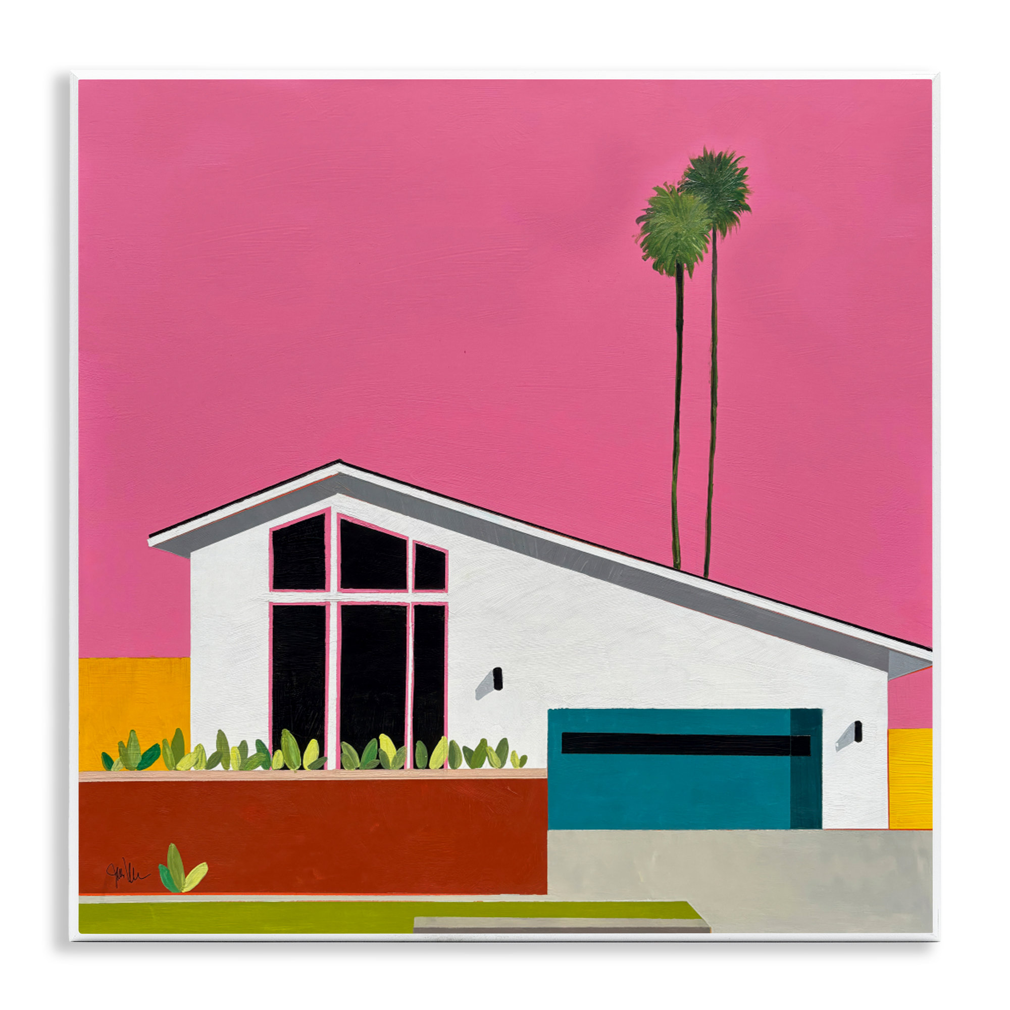 George Oliver Pink Sunkissed Suburbia Wall Plaque, design by Jan Weiss ...