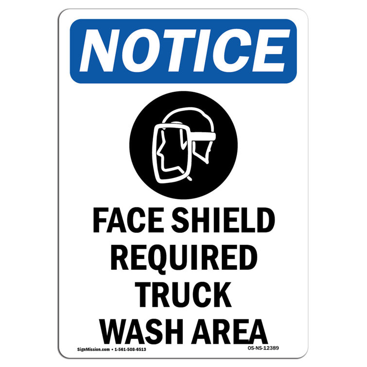 SignMission Face Shield Required Sign with Symbol | Wayfair
