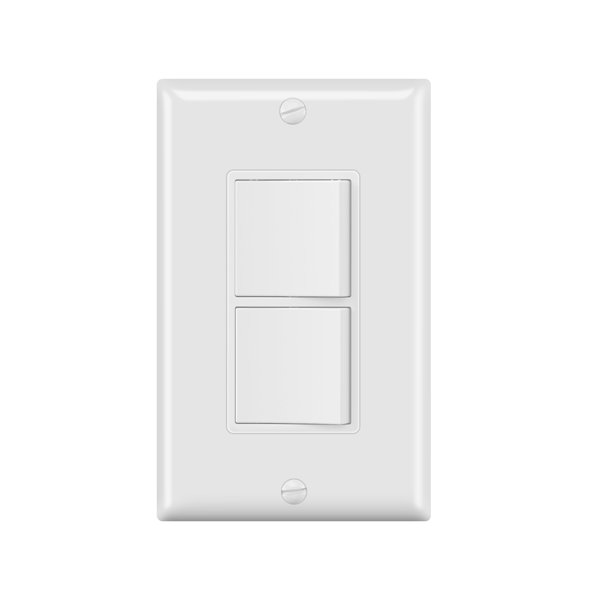 MW LIGHTING Double Rocker Light Switch, Two Single Pole Switch in-Wall ...