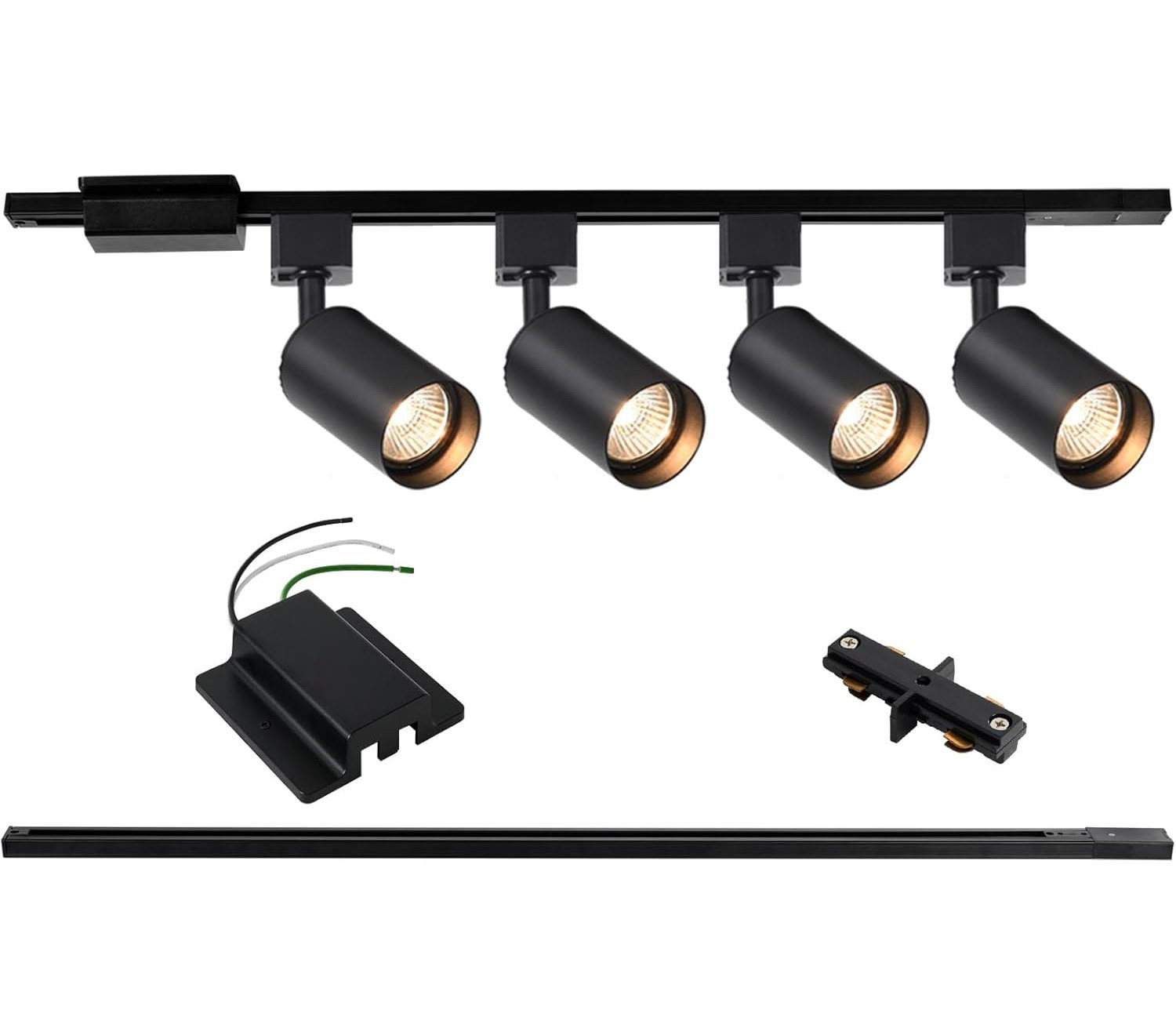 BONLOD 4-Light LED Track Lighting Kit With 3.3FT H Track Lighting Rails ...