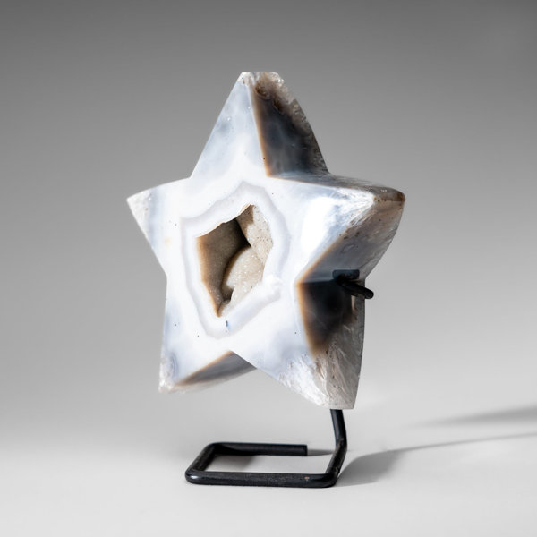Astro Gallery of Gems Genuine Agate Geode Star On Custom Metal Stand (4 ...