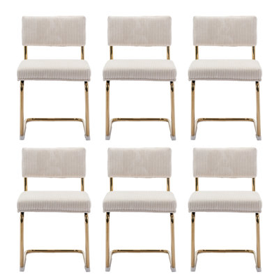 Everly Quinn Meikel Artificial Fur Upholstered Back Dining Chair | Wayfair