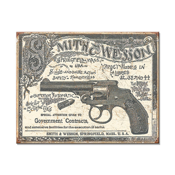 Trinx Smith & Wesson - 1892 Gov. Contracts Metal Sign On Metal Print ...