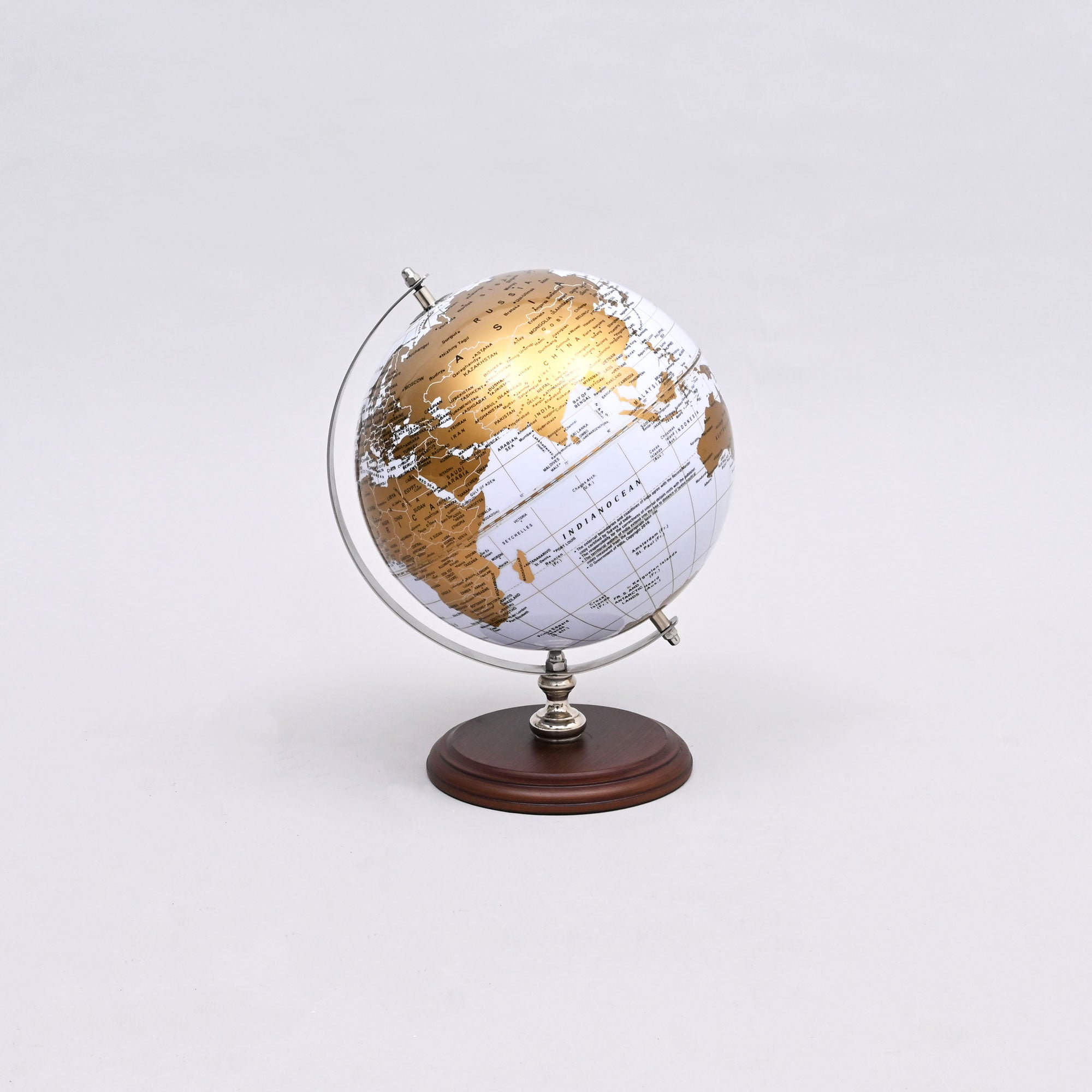 Ebern Designs Tabletop Decorative World Globe on Wood Base-11" | Wayfair