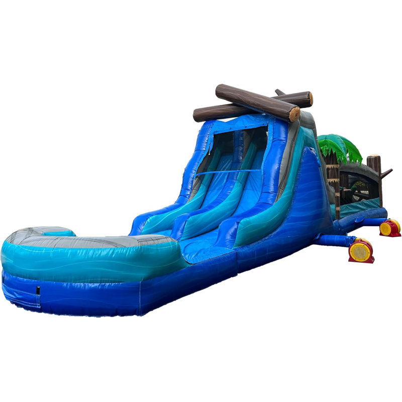 XJUMP Tropical Commercial Grade Obstacle Course with dual lane slide ...
