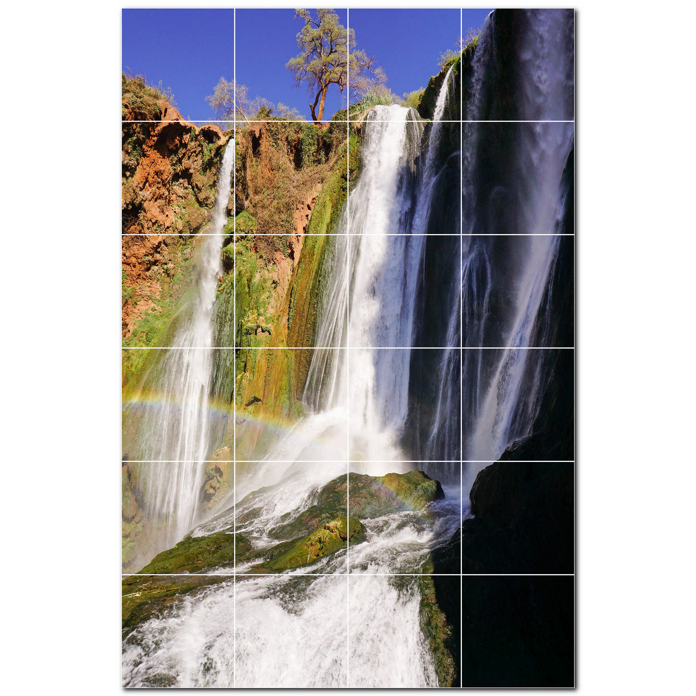 Picture-Tiles.com Waterfalls Photo 12'' x 12'' Satin Ceramic Decorative ...