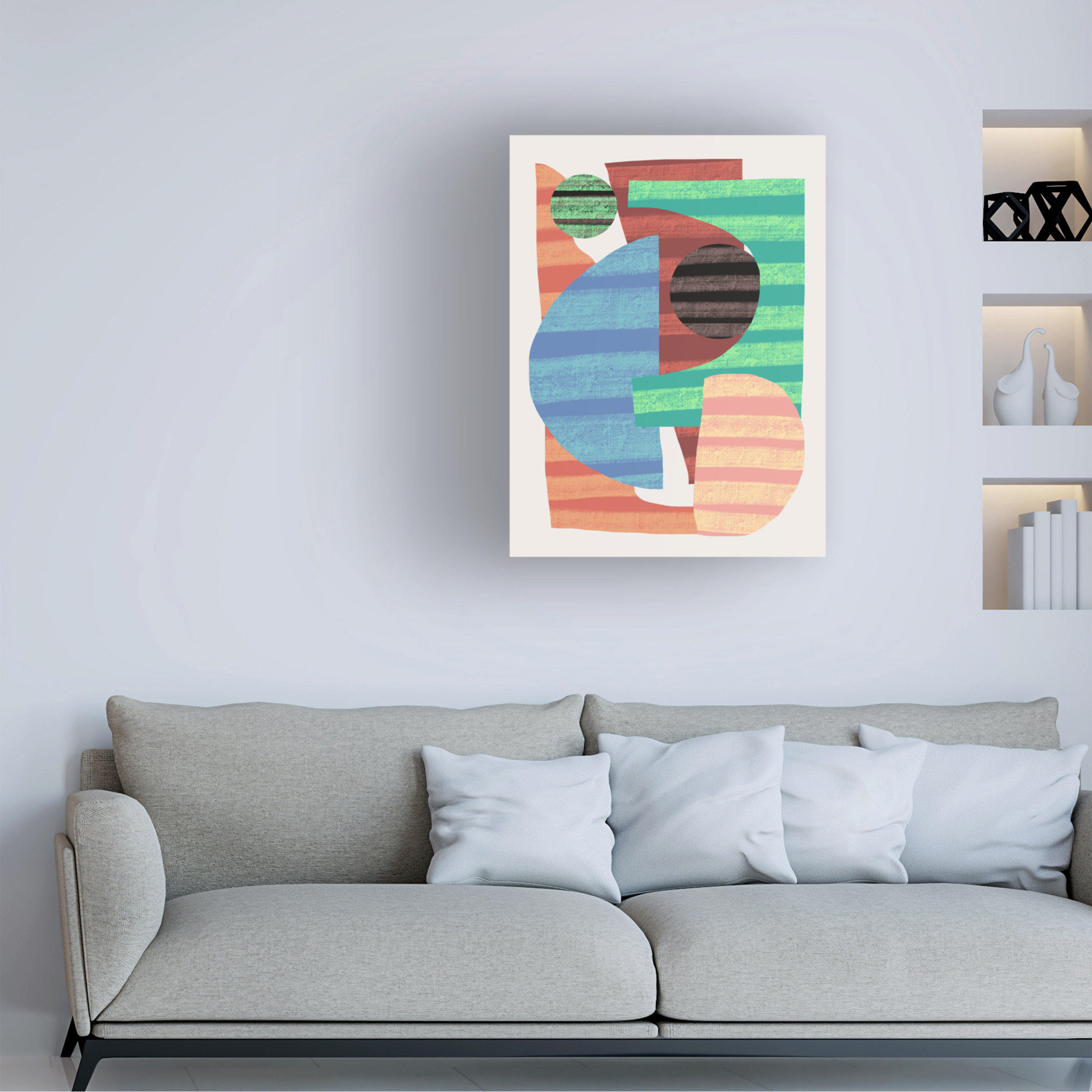 Trademark Fine Art Little Dean Abstract Stripe Minimal Collage 18 ...