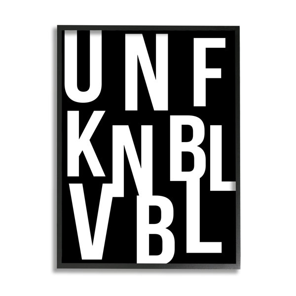 Stupell Industries bb-514-Framed Unfknblvbl Funny Acronym Single ...