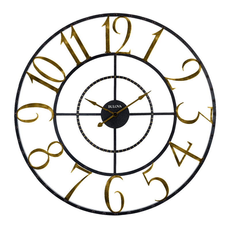 Bulova Oversized Metal 45" Wall Clock | Wayfair