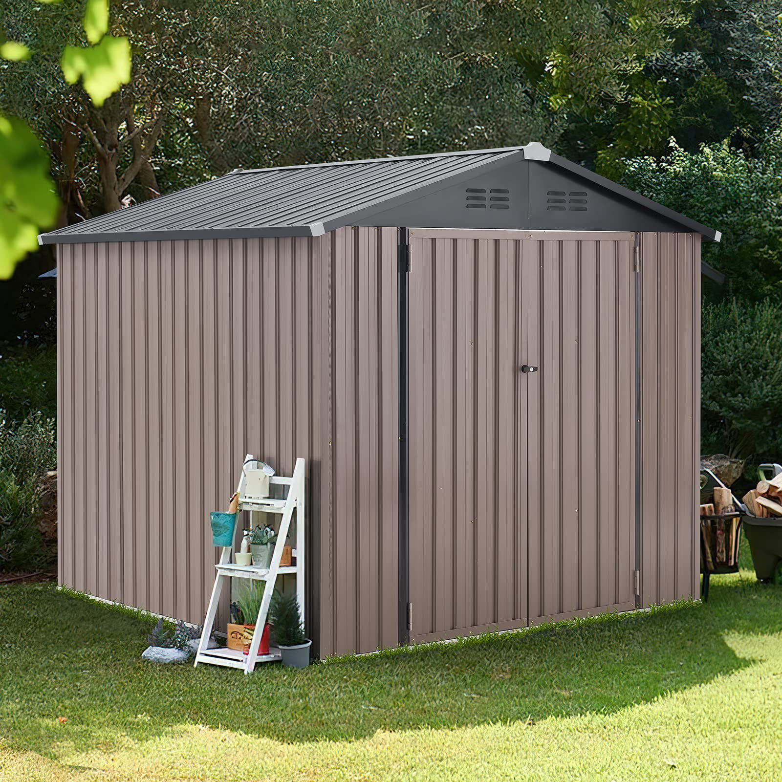 AECOJOY 7 Ft. W X 7 Ft. D Metal Storage Shed & Reviews | Wayfair