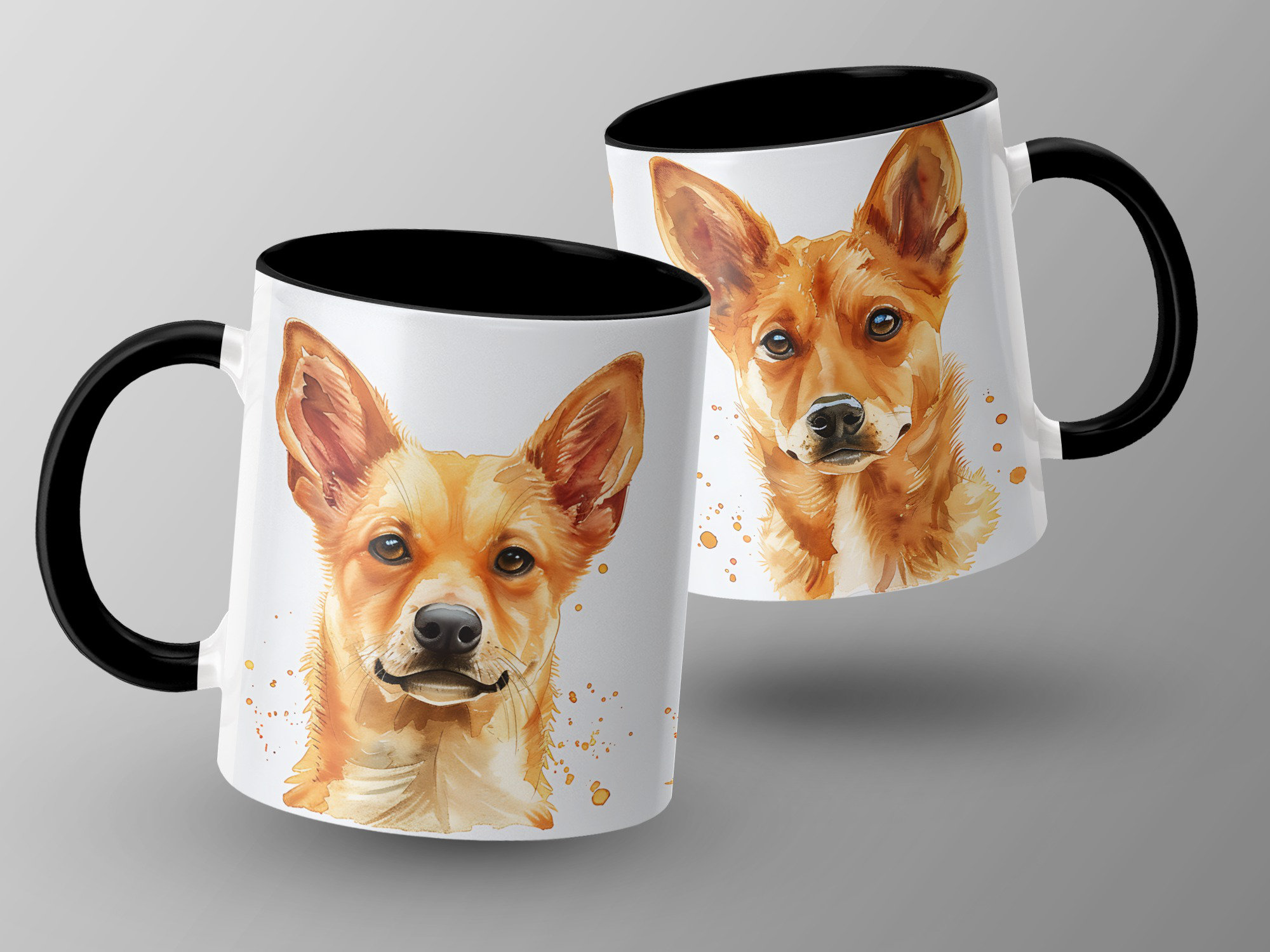 East Urban Home Artistic Watercolor Basenji Dog Design 11oz Coffee Mug ...